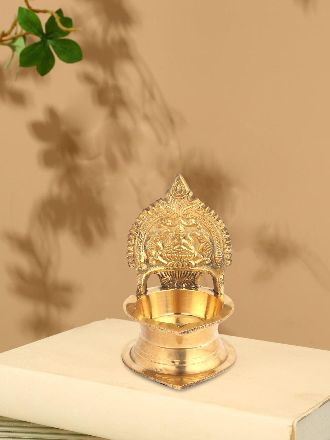 Buy DOKCHAN Gold Toned Brass Diya Pooja Essential - Pooja Essentials ...