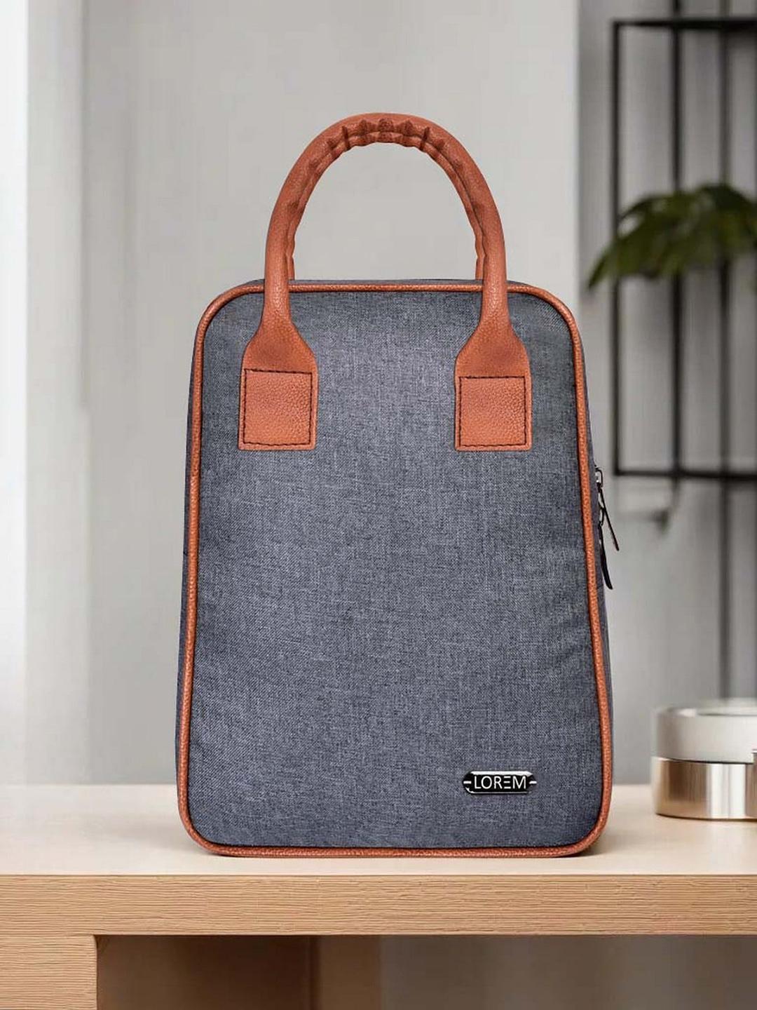 Buy LOREM Textured Insulated Linen Lunch Bags - Travel Accessory for ...