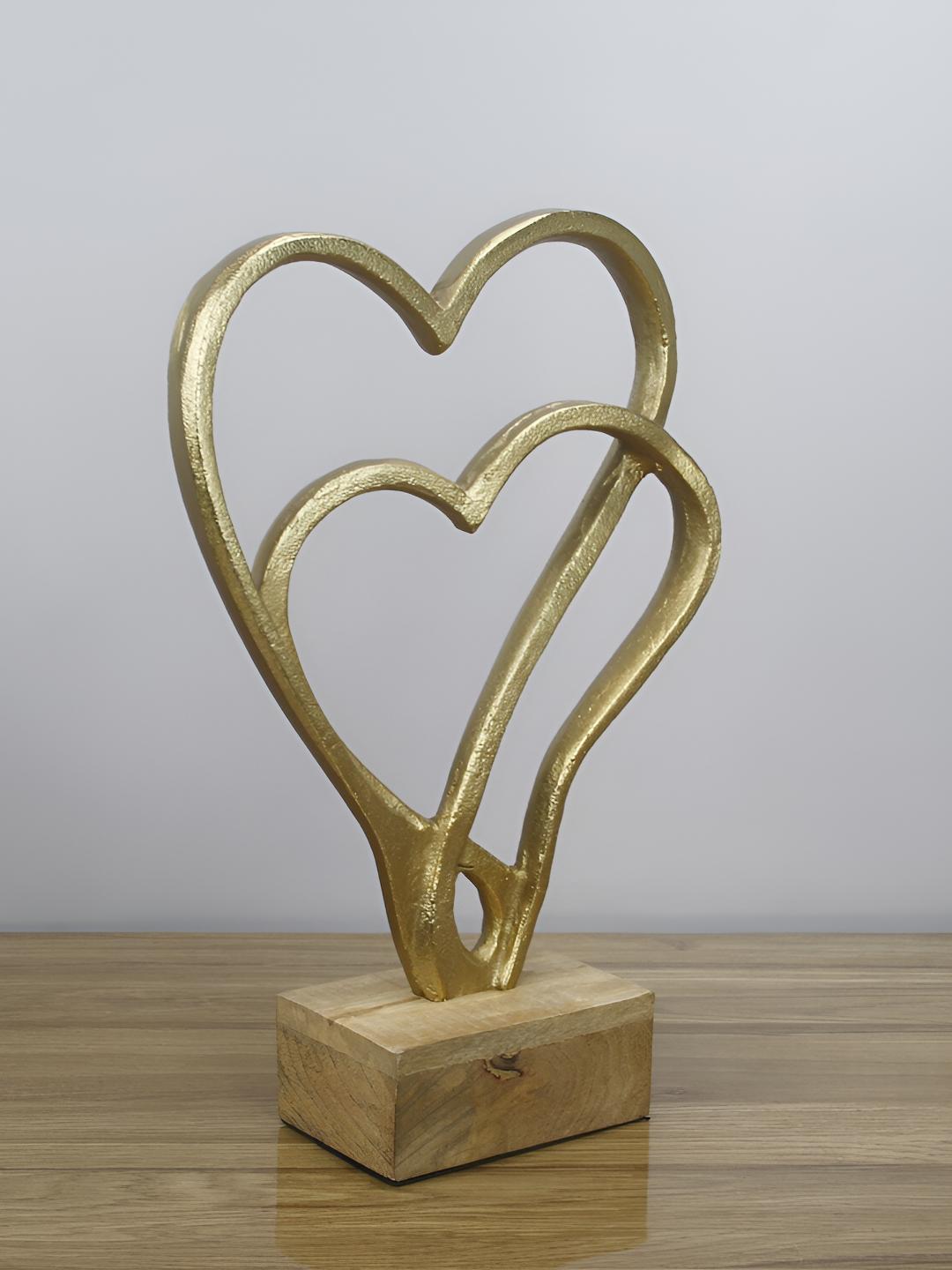 Buy Maison Modern Heartfelt Gold Metal Metallic Living Room Medium ...