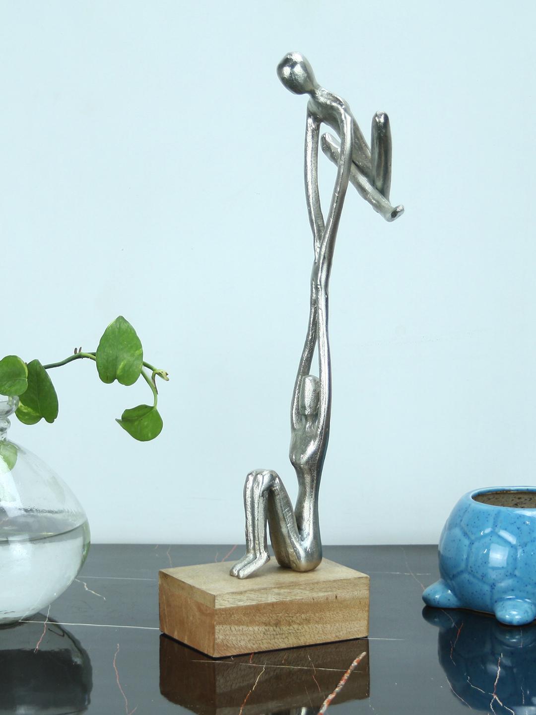 Buy Maison Modern Human Silver Metal Metallic Living Room Large ...