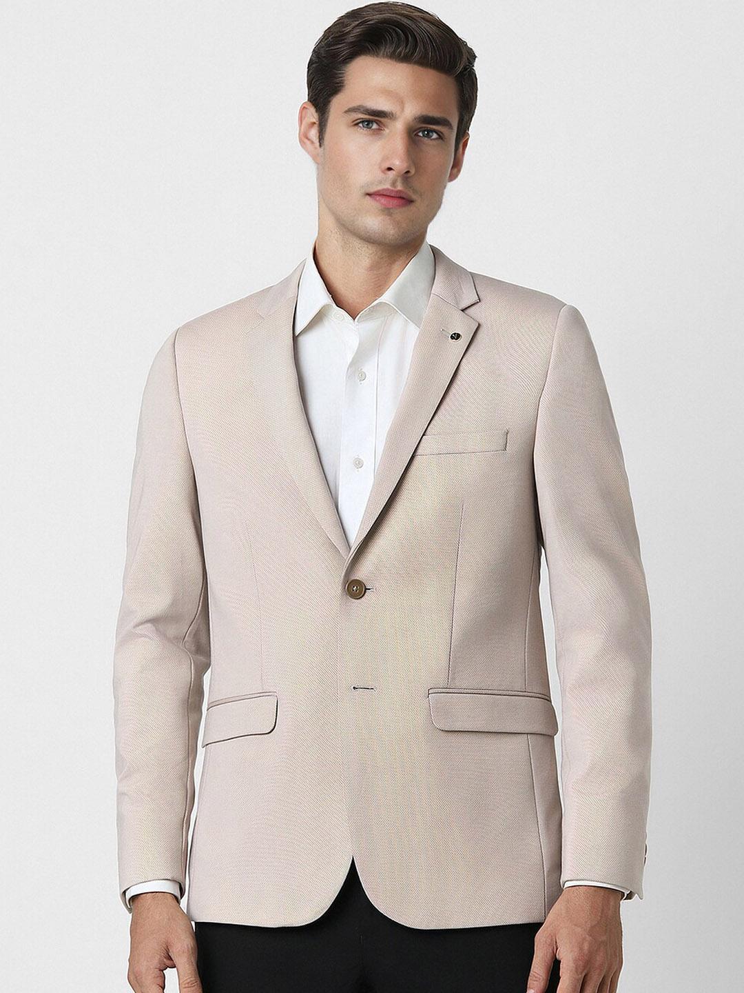 Buy Van Heusen Super Slim Fit Textured Single Breasted Formal Blazers ...