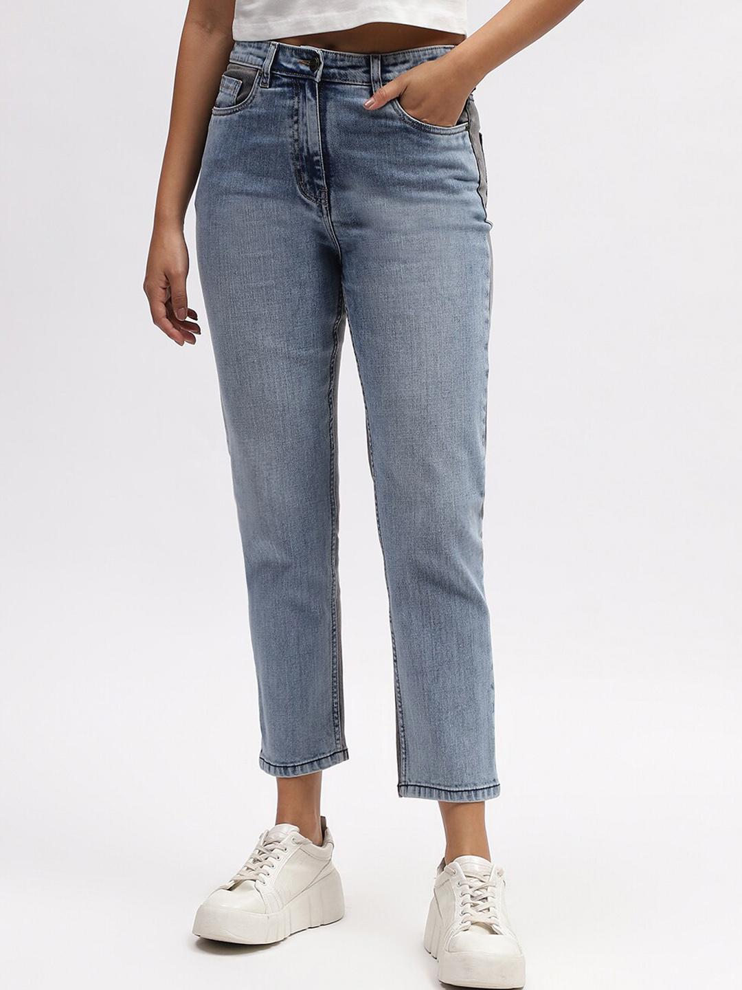 Buy ELLE Women Slim Fit Slash Knee Heavy Fade Stretchable Jeans - Jeans ...