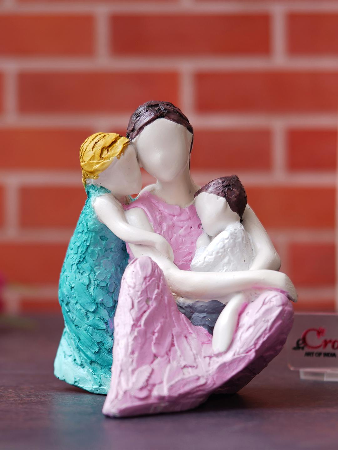 Buy ECraftIndia Happy Family Pink Polyresin Matte Living Room Small ...