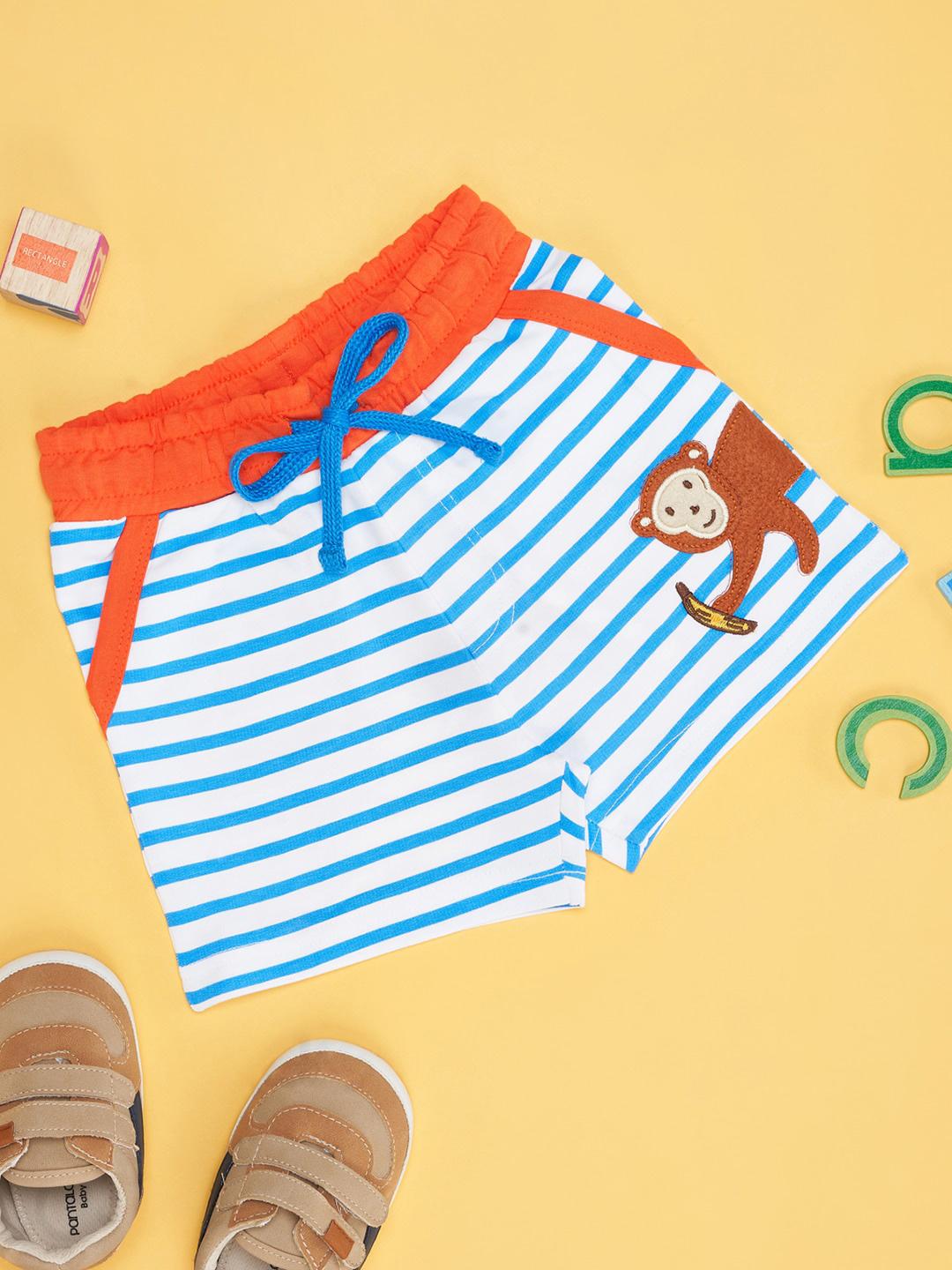 Buy Pantaloons Baby Boys Striped Pure Cotton Shorts - Shorts for Boys ...