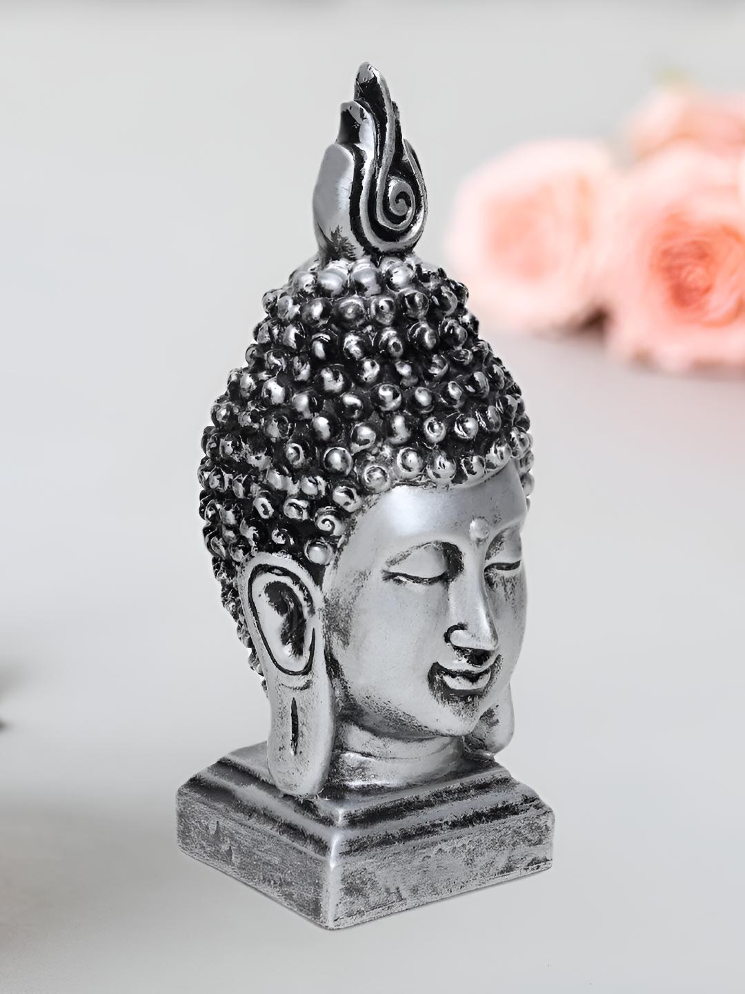 Buy VIVARS CRAFT Silver Polyresin Natural Prayer Room Medium Showpiece ...