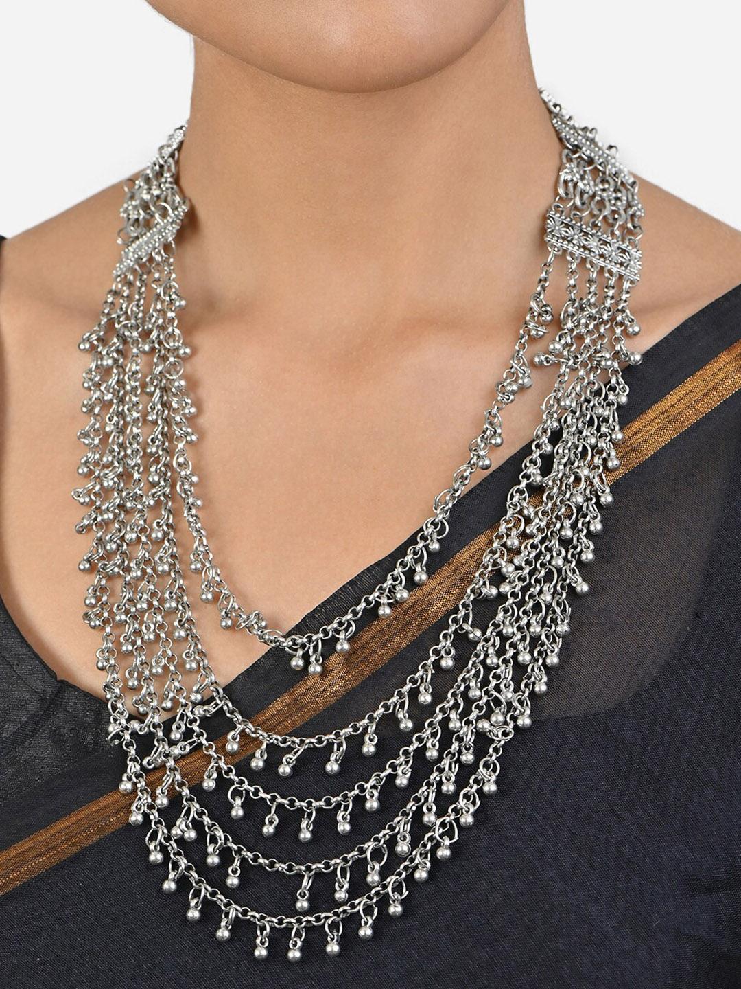 Buy Fida Silver Plated Layered Body Chain - Necklace And Chains for ...