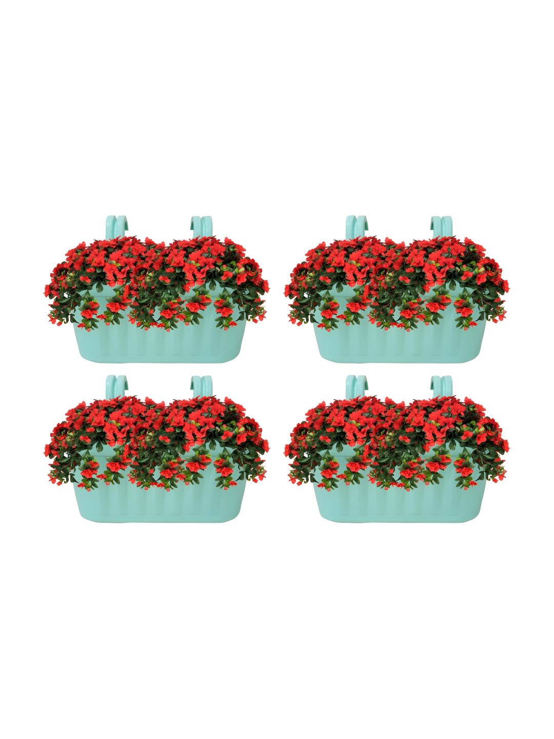 Buy Garden Deco 4 Pieces Turquoise Blue Double Hook Hanging Pot ...