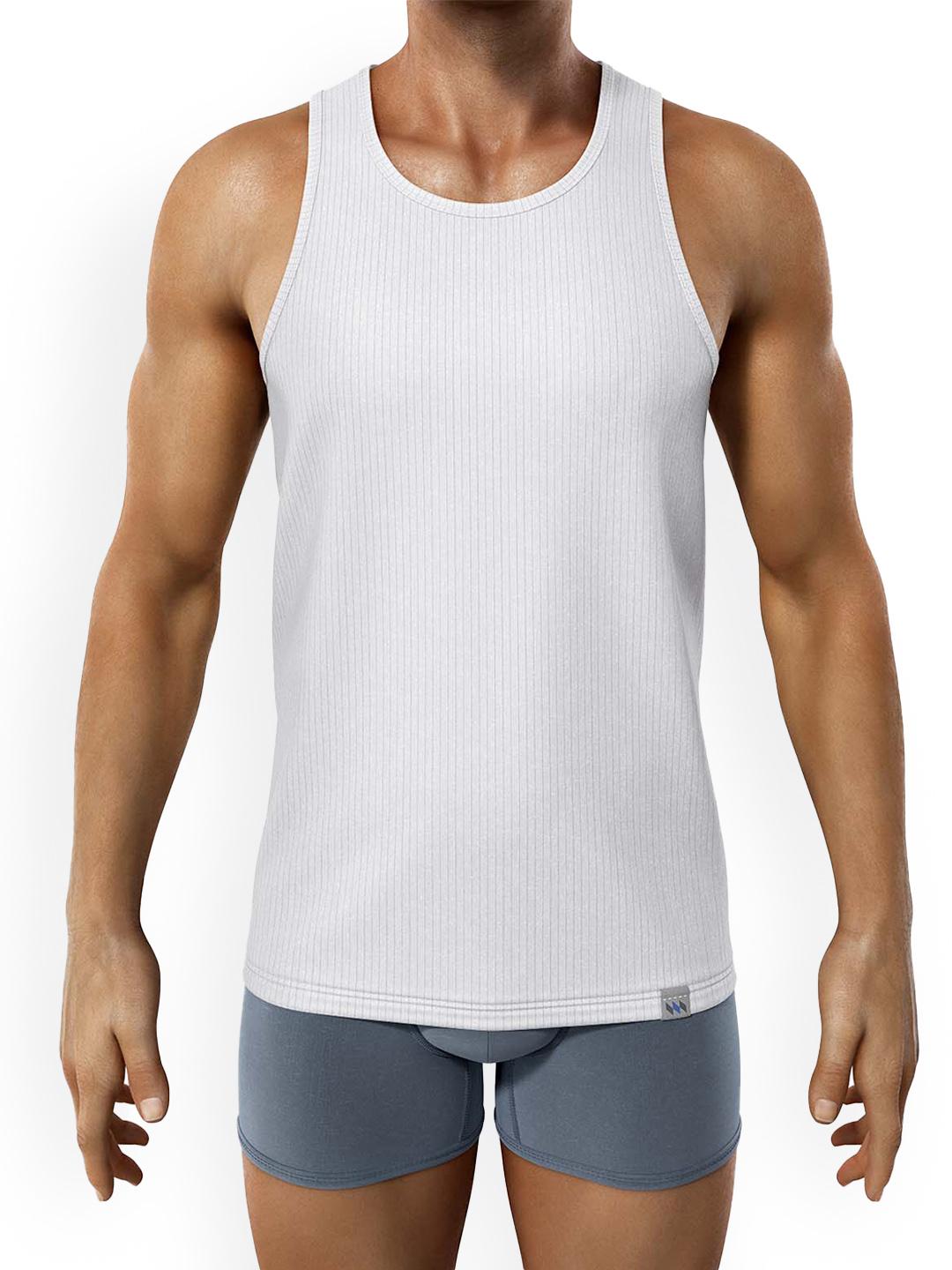 Buy MODERN CREW Ultra Soft Ribbed Innerwear Vests D MC VS 002 RF WH S ...