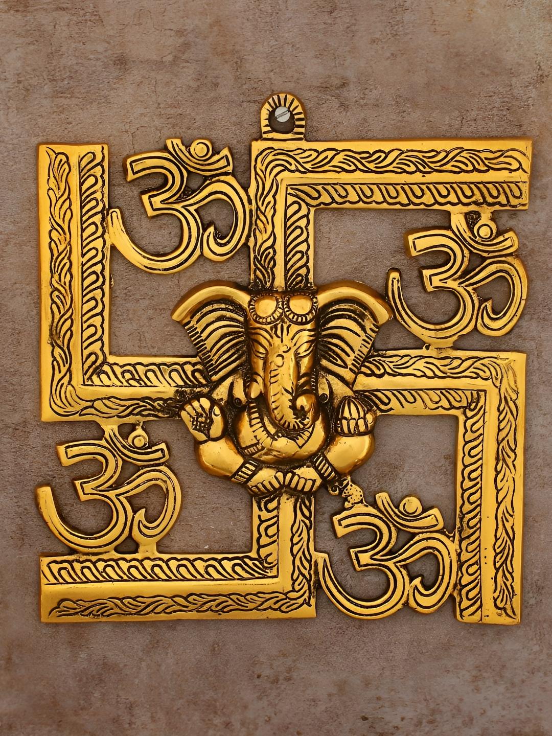 Buy PRANJALS HOUSE Swastik Ganesh Metal Ethnic Motifs Glossy Hall ...