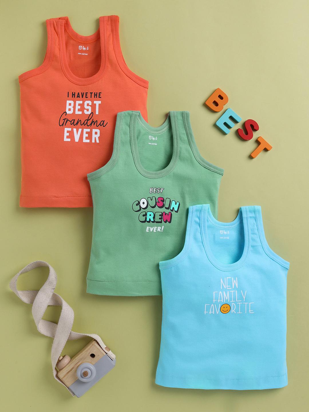 Buy Redden Boys Assorted Pack Of 3 Printed Pure Cotton Basic Inner Vest ...