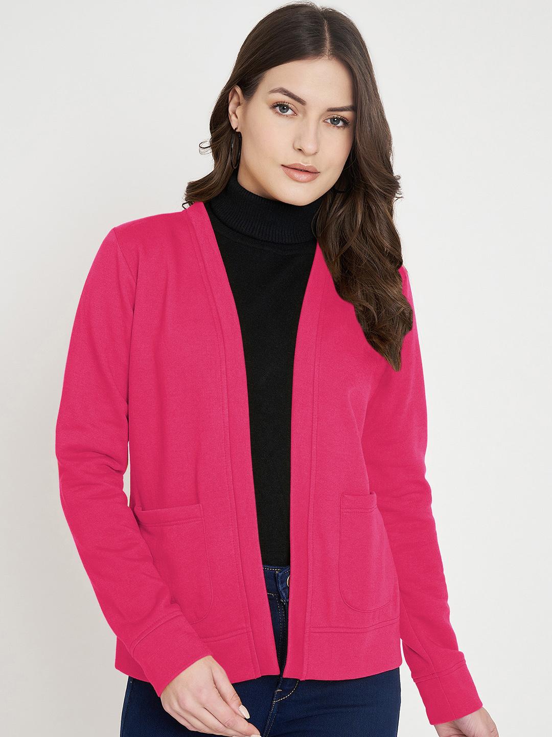 Buy BRINNS Collarless Fleece Open Front Jacket - Jackets for Women ...