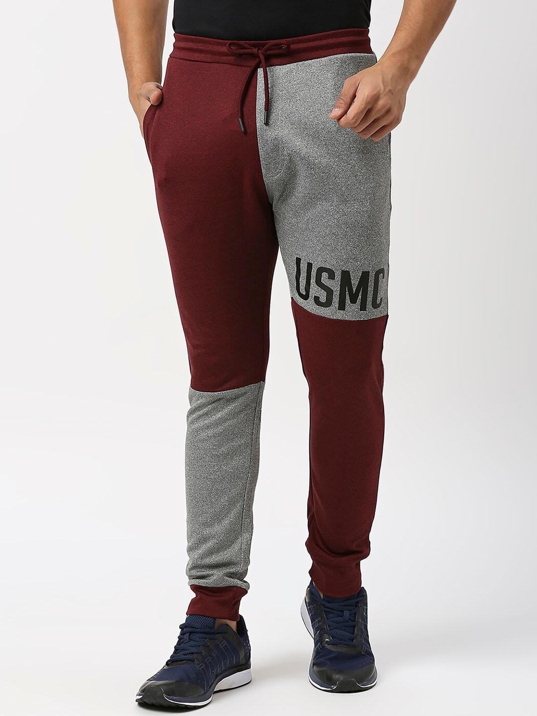 Buy USMC Men Colourblocked Mid Rise Joggers - Track Pants for Men ...