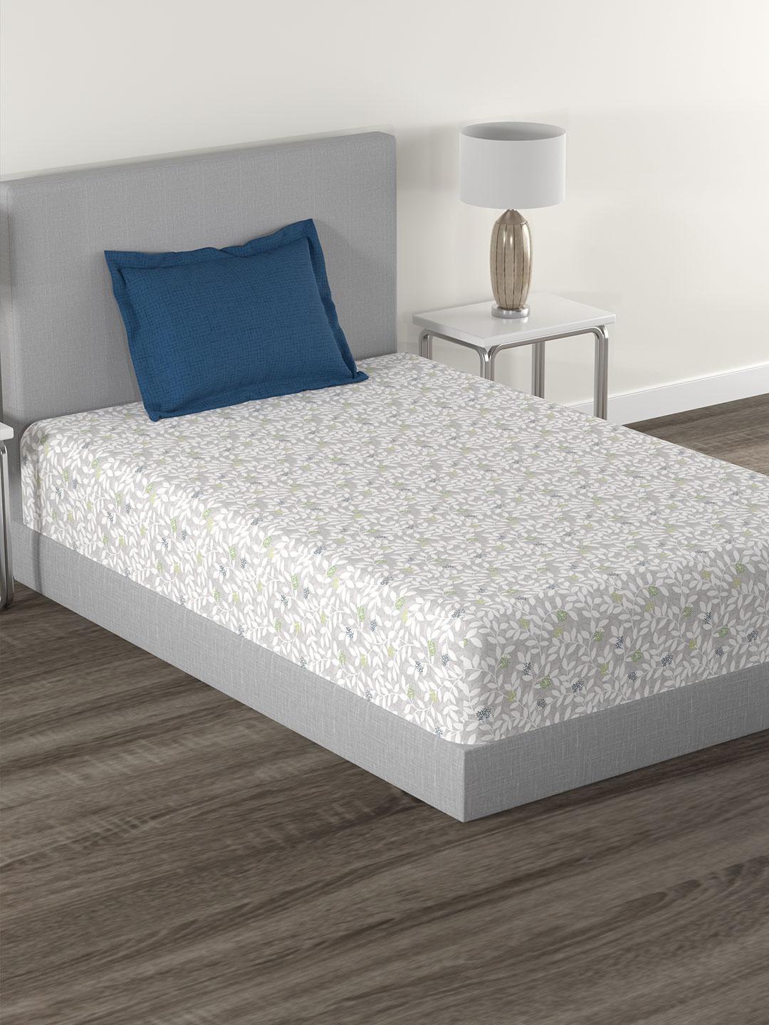 Buy TRIDENT Lyra Skylight Flat 144TC Single Cotton Bedsheet Set ...