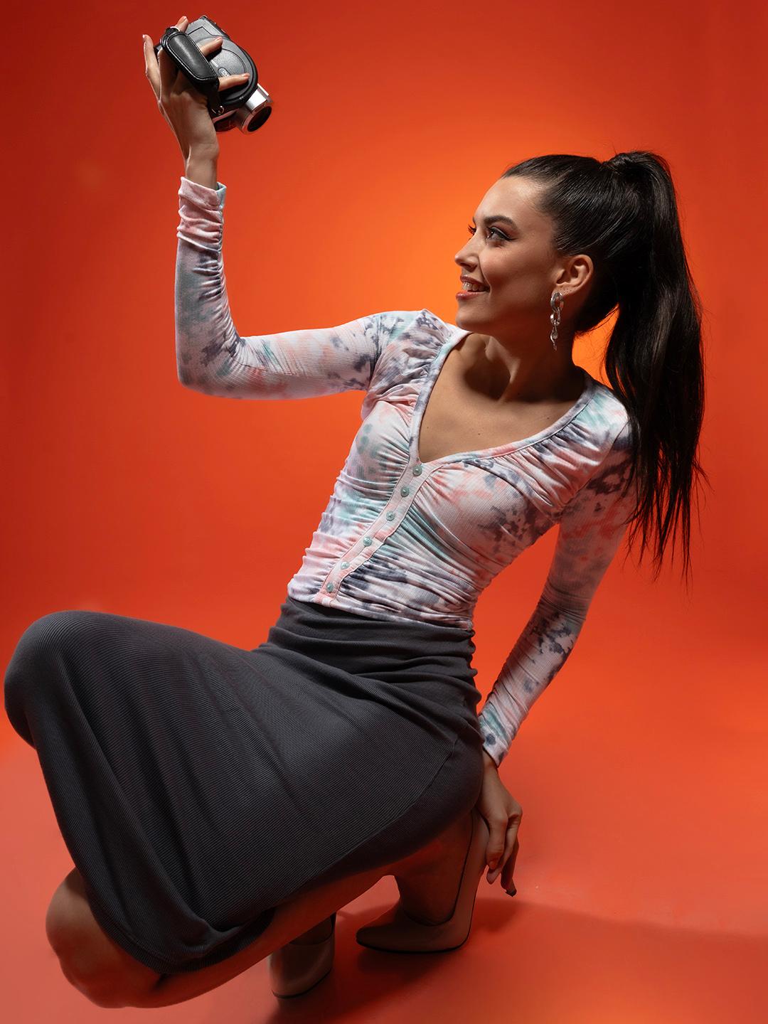 Buy Stylecast X Hersheinbox Ruched Tie And Dye Top - Tops for Women ...