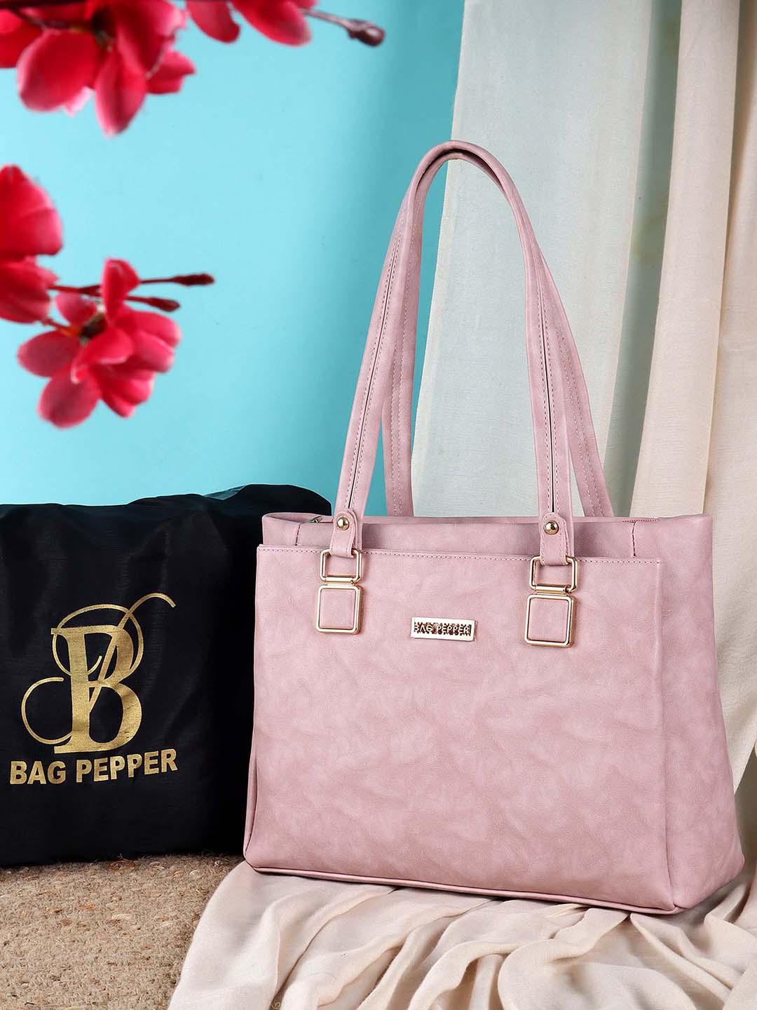 Buy Bag Pepper Textured Zip Detail PU Structured Shoulder Bag ...