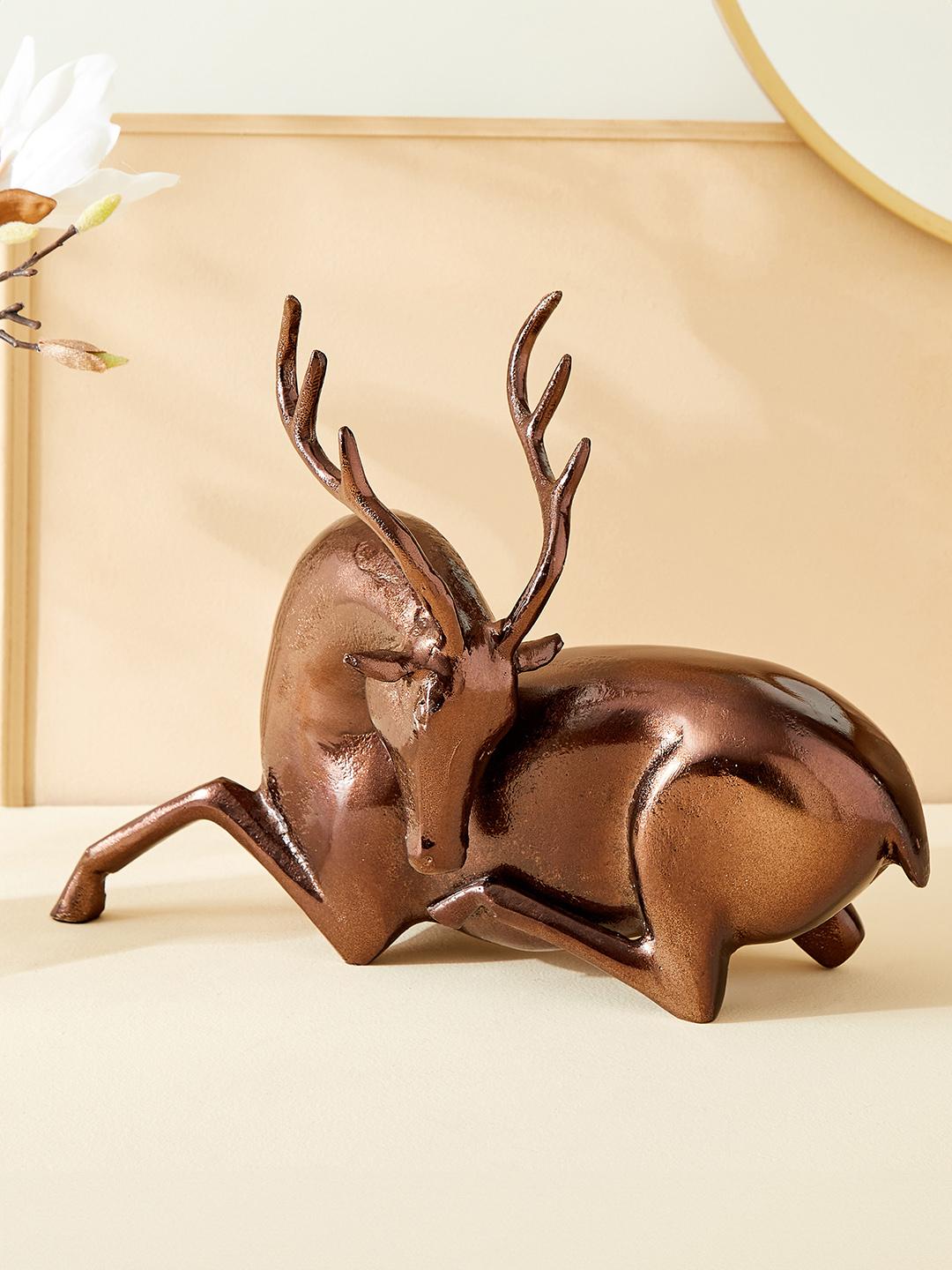 Buy Home Centre Eternity Vogue Tuba Deer Copper Metal Metallic Living ...