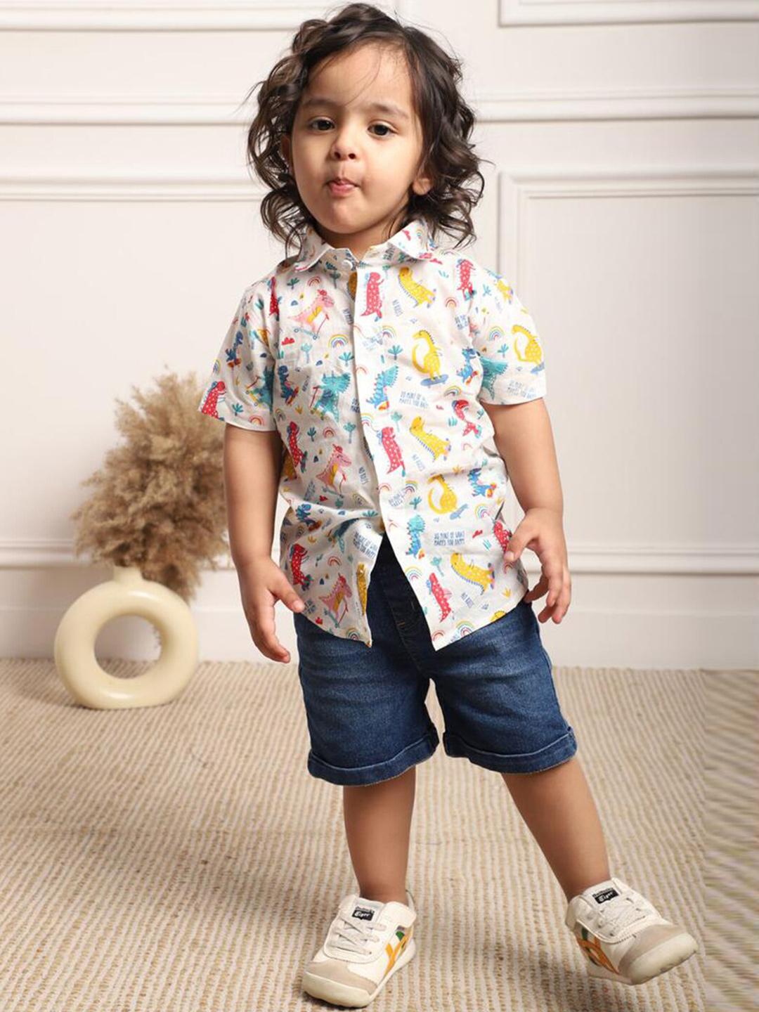 Buy Polka Tots Boys Conversational Printed Cotton Casual Shirt - Shirts ...