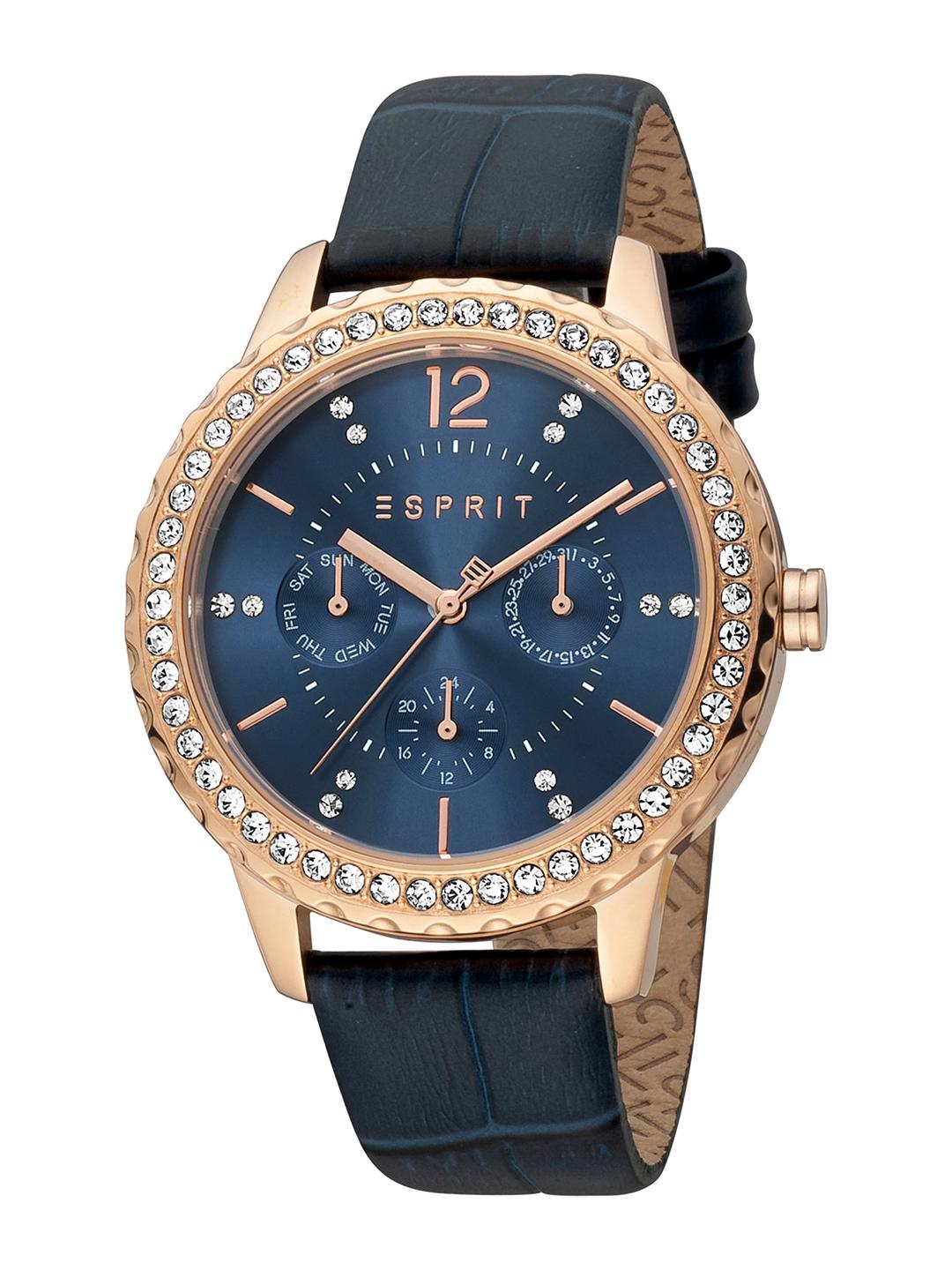 Buy ESPRIT Women Embellished Leather Wrap Around Straps Analogue Watch ...