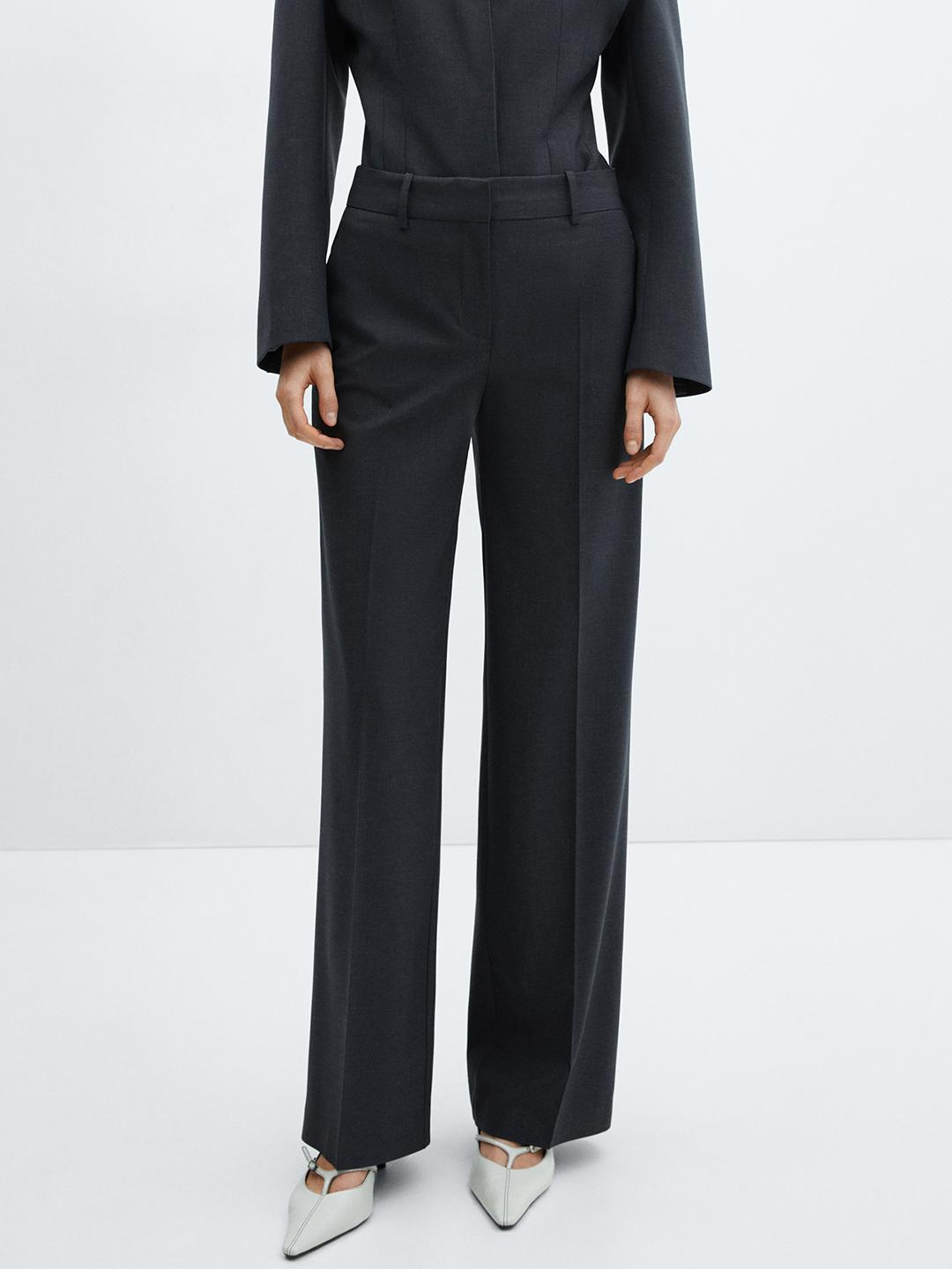 Buy MANGO Women Pleated Formal Trousers - Trousers for Women 28731390 ...