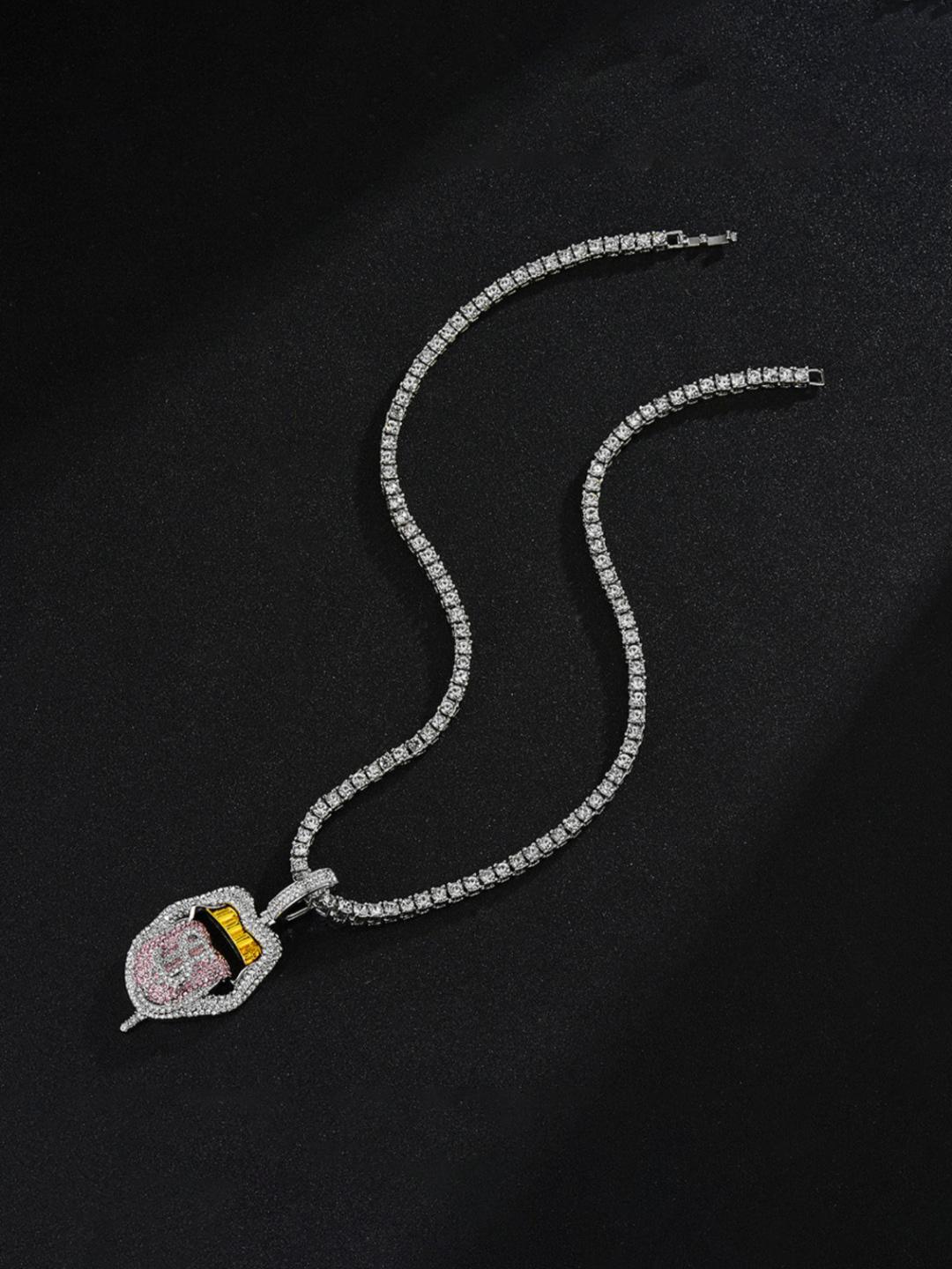 Buy SALTY Men Stainless Steel Travis Scott Diamond Chain With Pendant ...