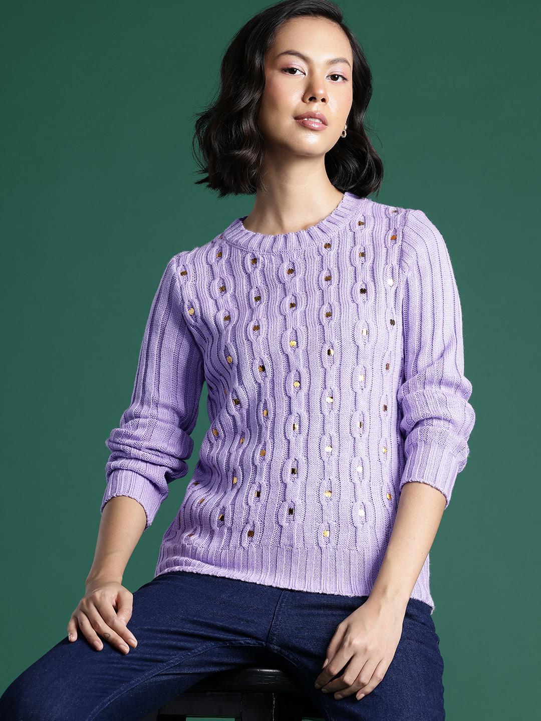 Buy DressBerry Self Designed Embellished Sweaters - Sweaters for Women ...