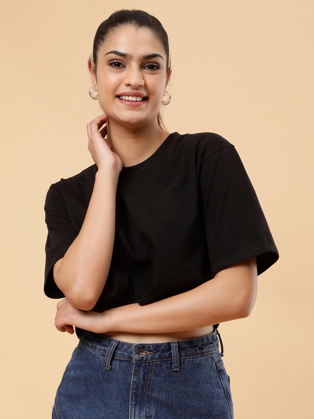 Buy PockMAN Cotton Oversized Boxy Top - Tops for Women 28858614 | Myntra