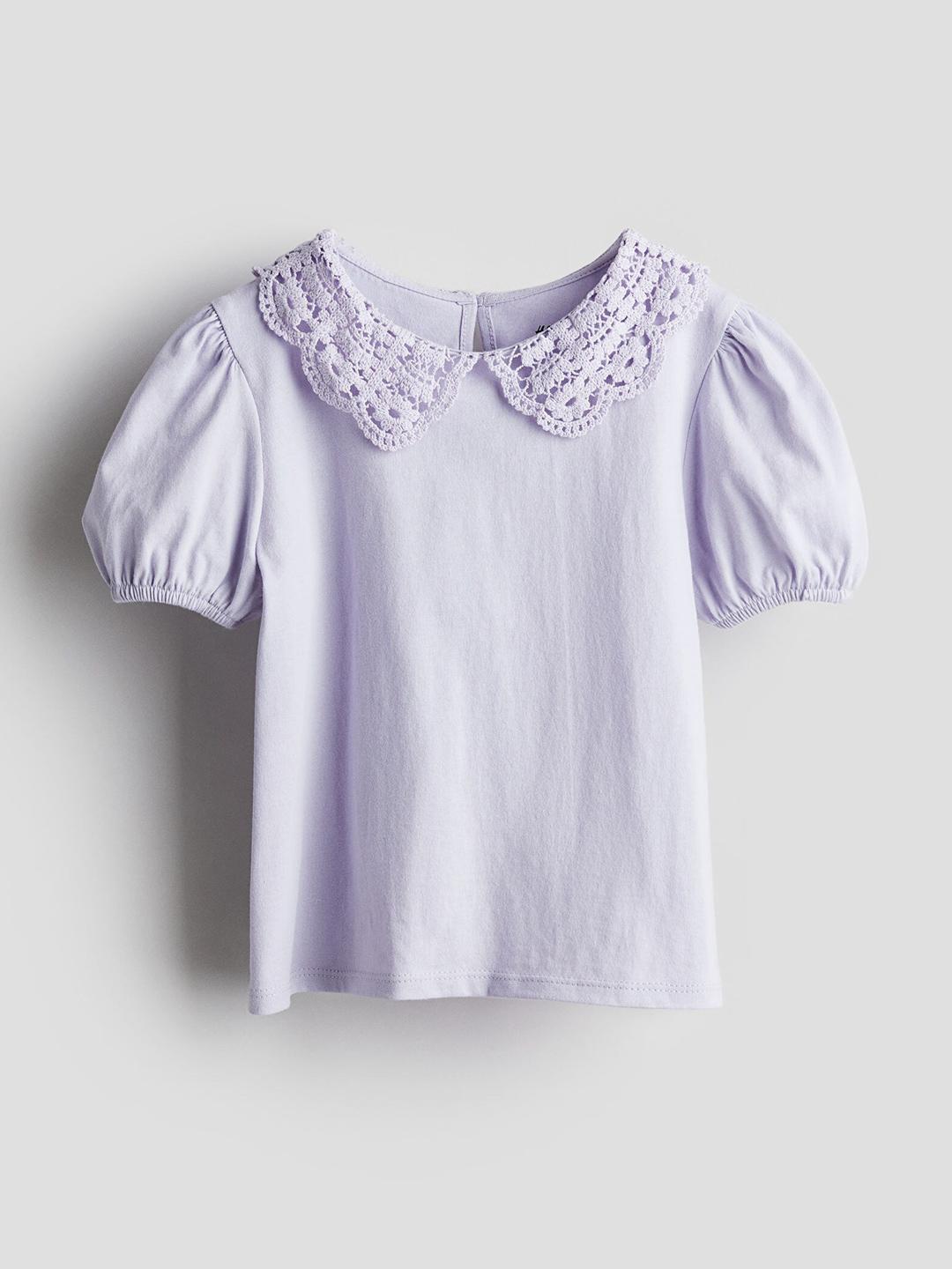 Buy H&M Girls Pure Cotton Collared Jersey Top - Tops for Girls 28882896 ...