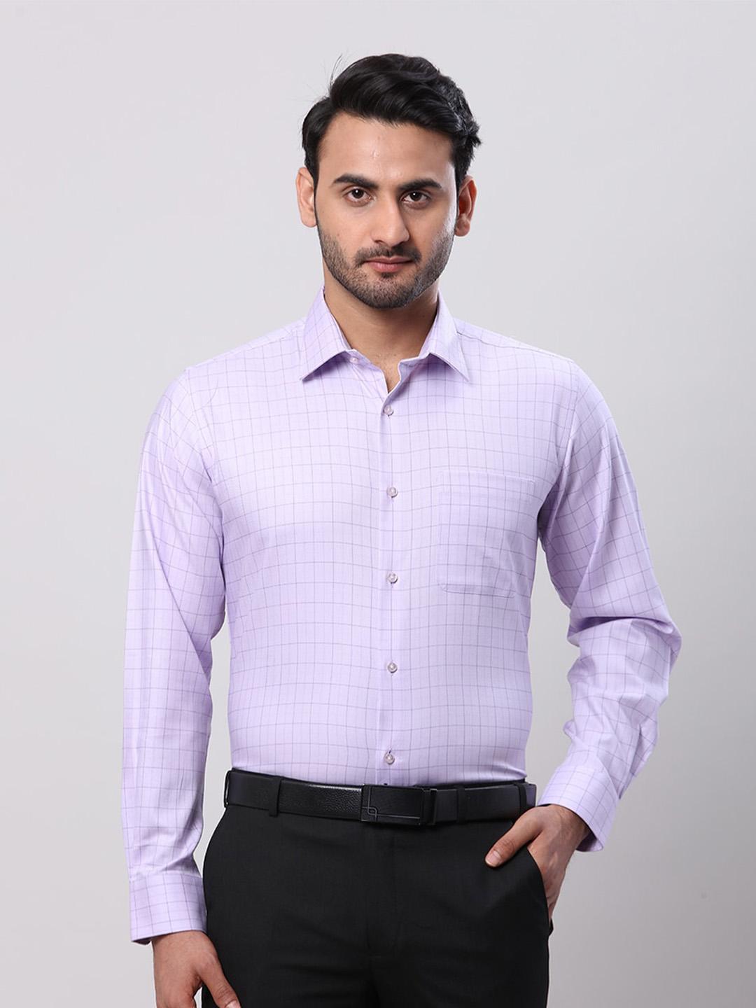 Buy Raymond Contemporary Fit Checked Cotton Formal Shirt - Shirts for ...