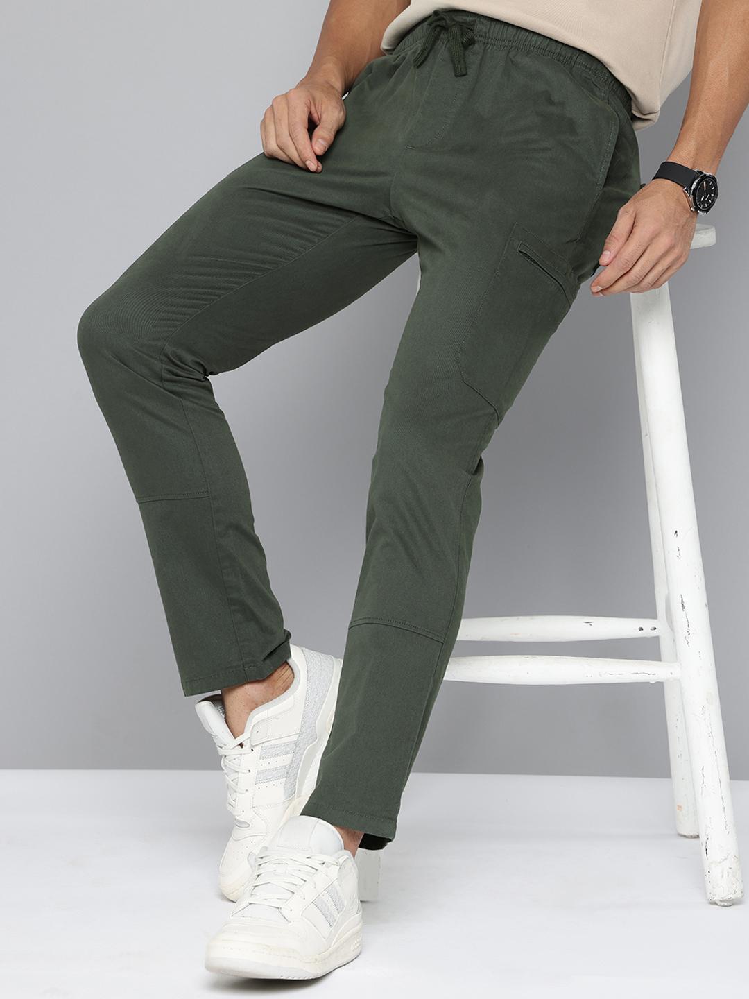 Buy Indian Terrain Men Urban Comfort Fit Cargos Regular Fit Trousers ...