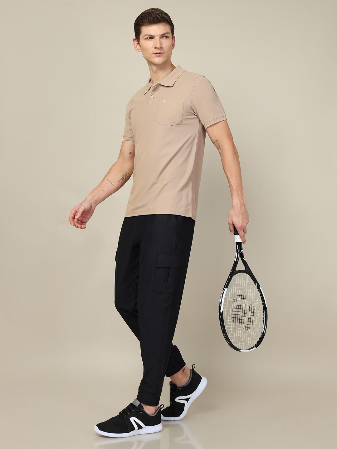 Buy Technosport Men Solid Slim Fit Anti Static Polo T Shirt With Pocket ...