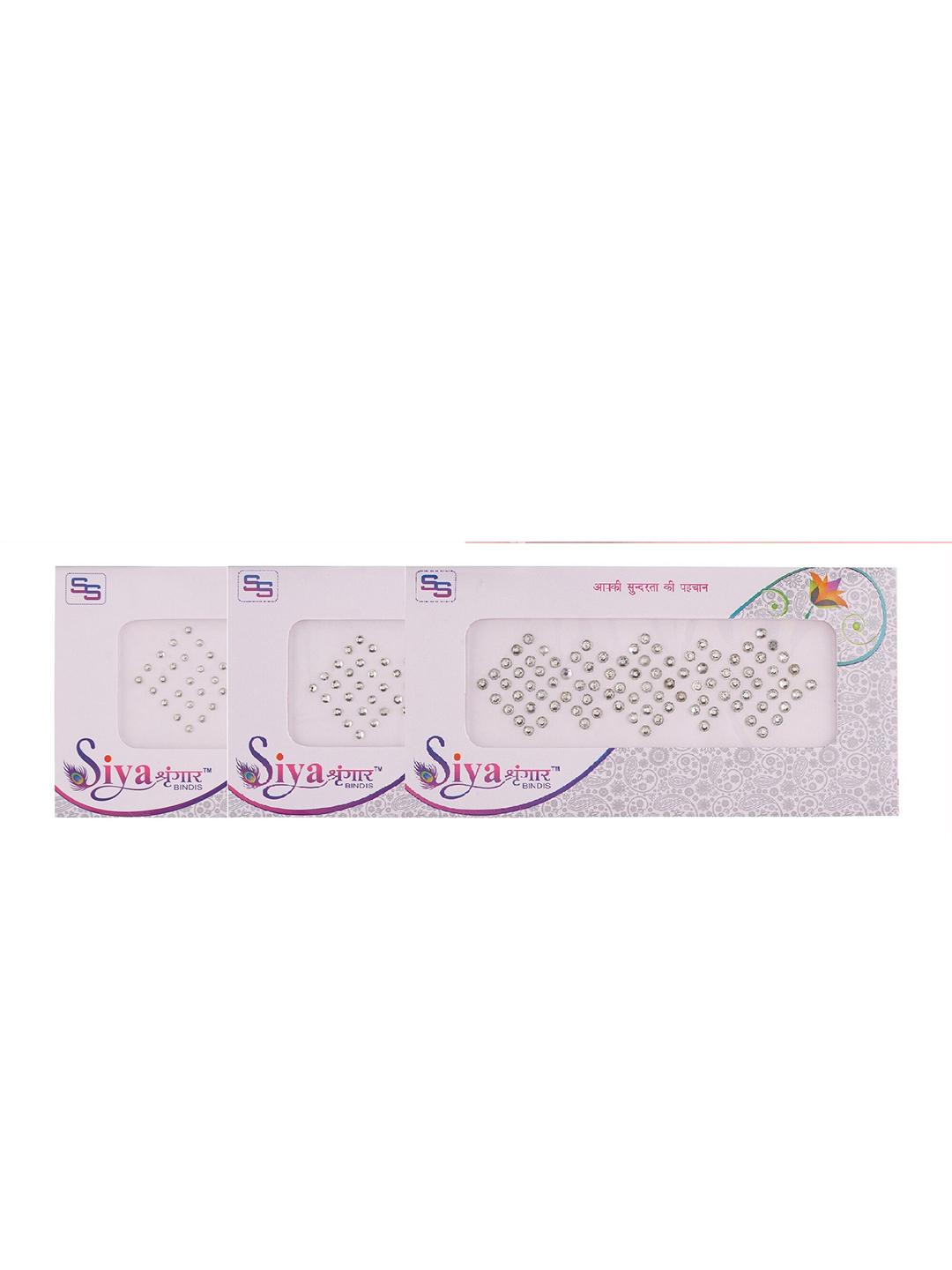 Buy VAMA Women Pack Of 3 Diamond Stone Kumkum Bindis Small Size ...