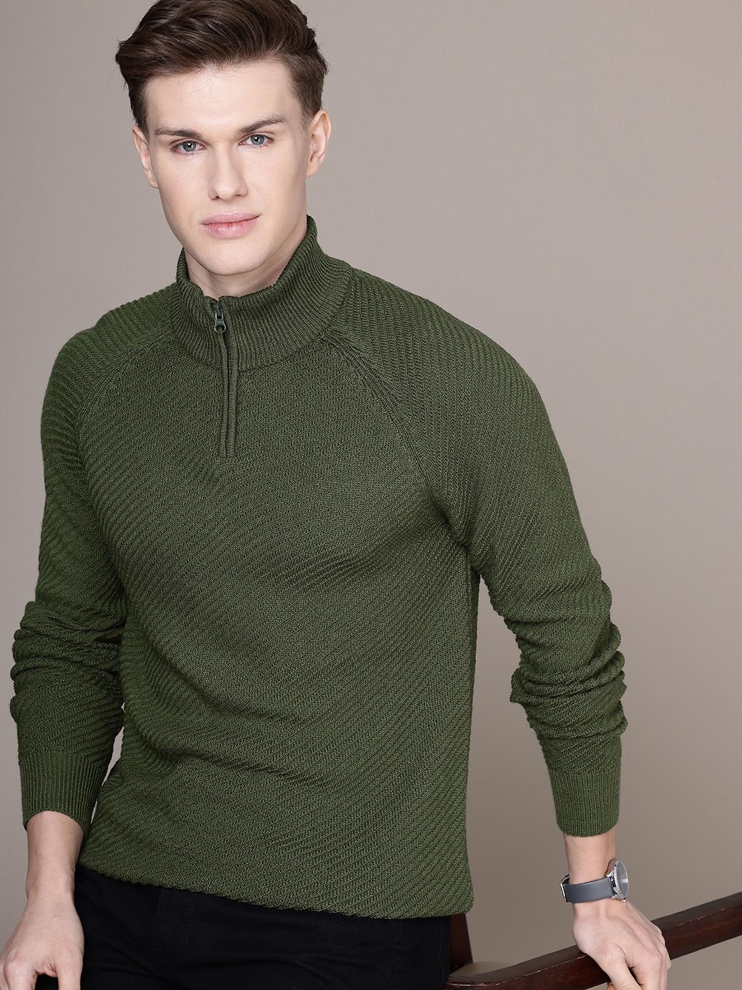 Buy French Connection Self Design High Neck Pullover - Sweaters for Men ...