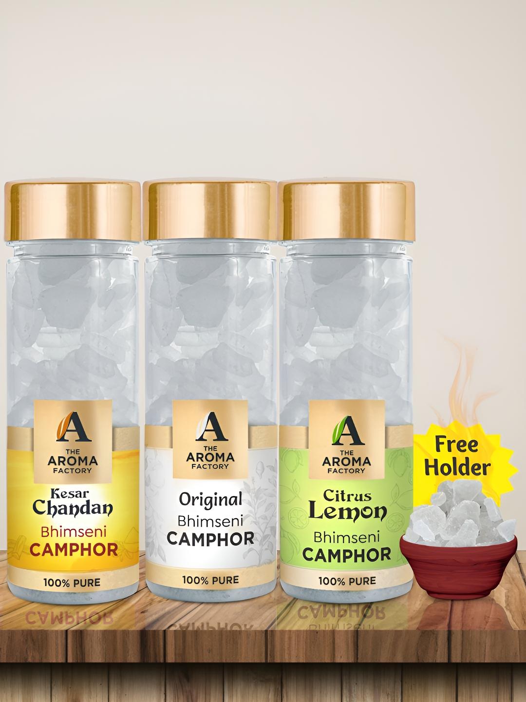 Buy The Aroma Factory White 3 Pieces Chandan Original & Lemon Bhimseni ...