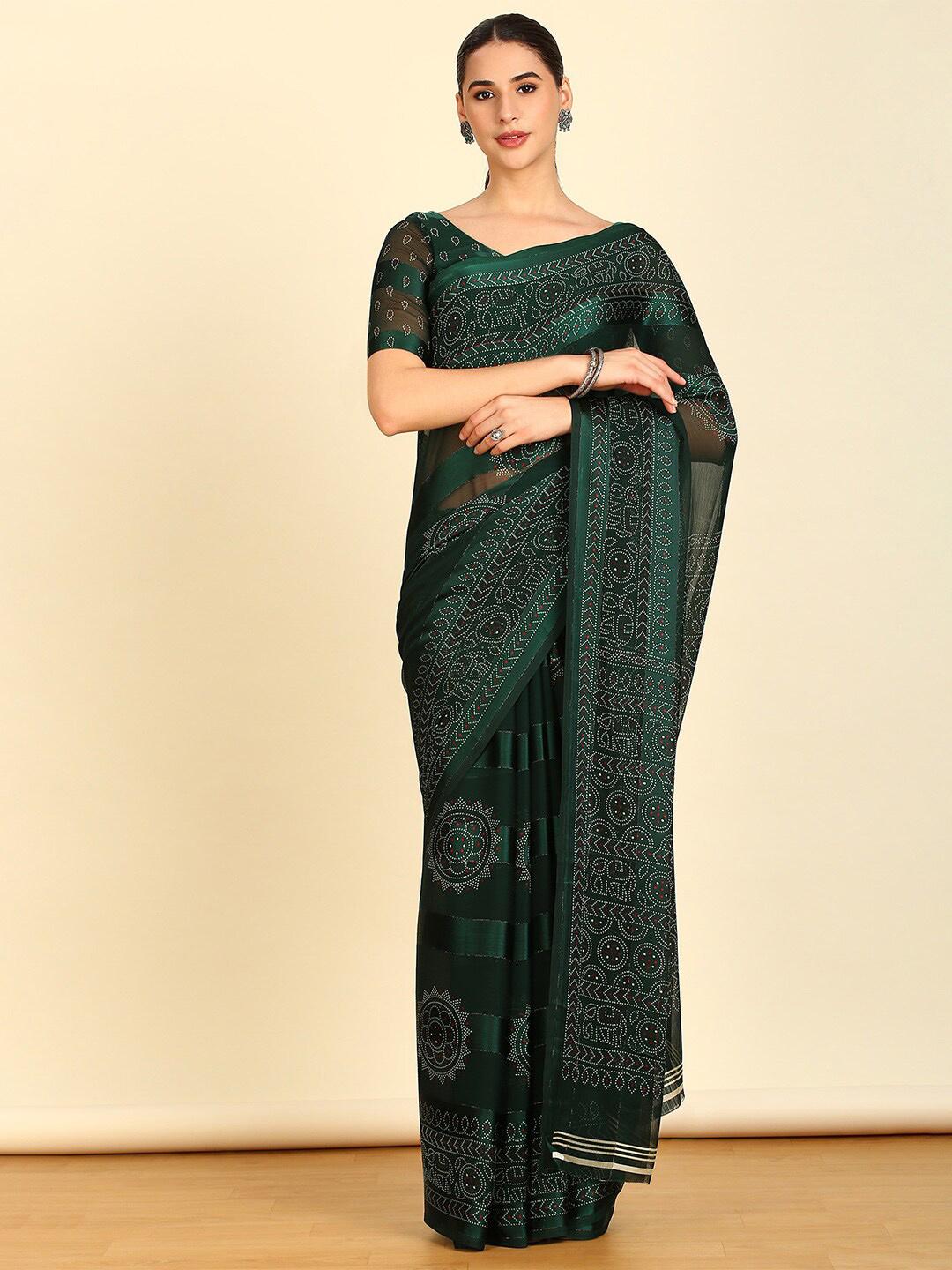 Buy Soch Abstract Printed Pure Chiffon Saree - Sarees for Women ...