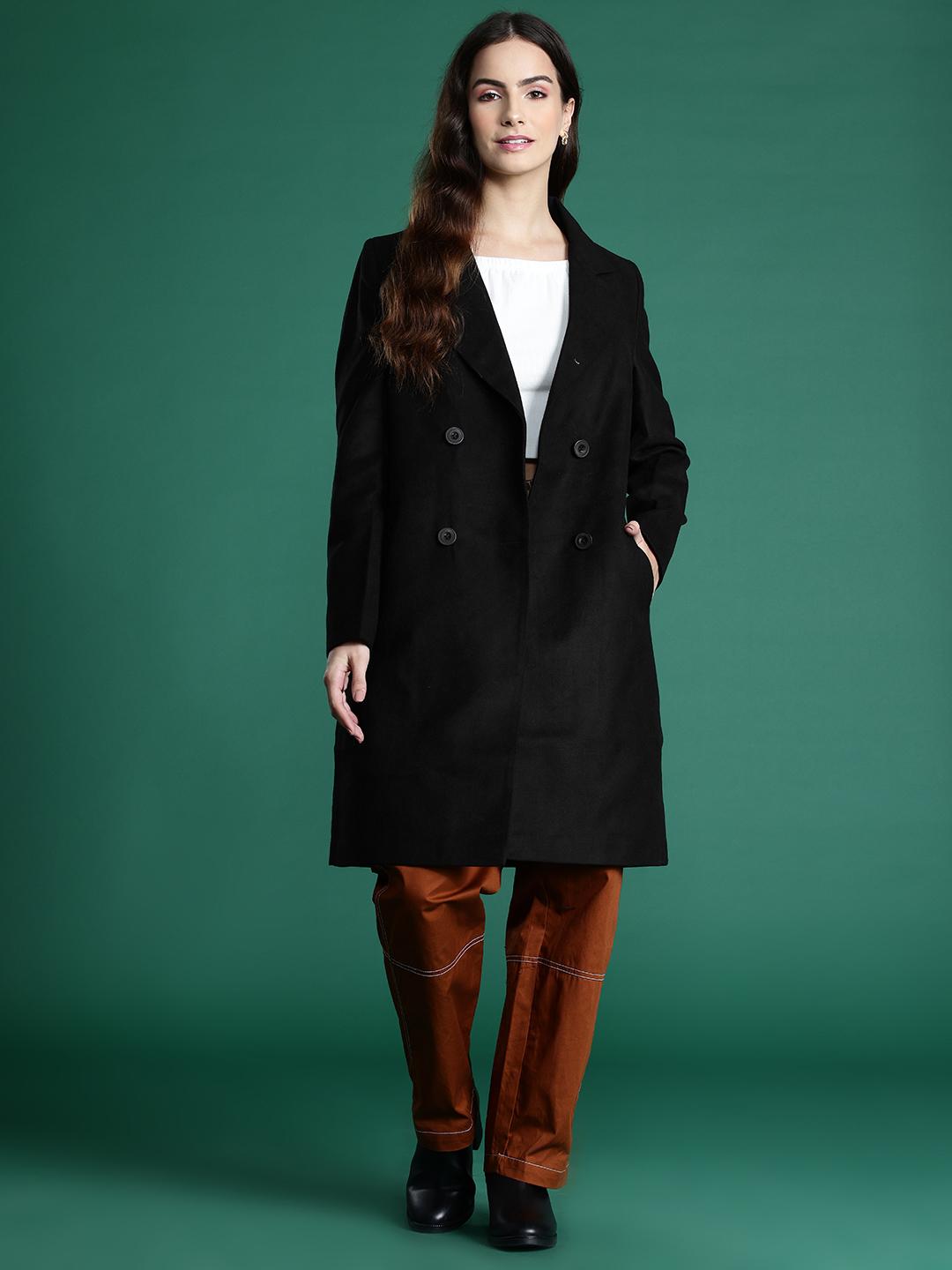 Buy DressBerry Double Breasted Longline Overcoat - Coats for Women ...