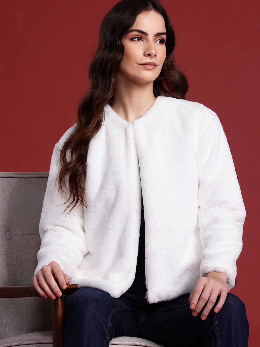 Buy All About You Faux Fur Open Front Jacket - Jackets for Women ...