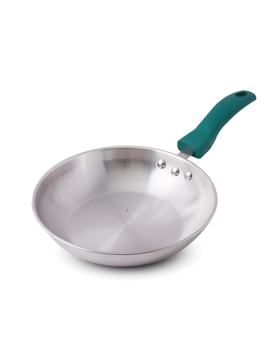 Buy The Indus Valley Silver Toned Stainless Steel Induction Base Frying ...