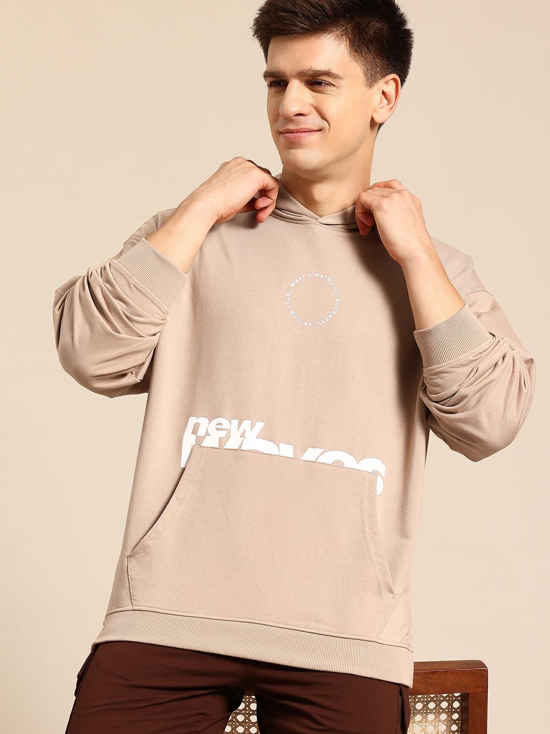 Buy Mast & Harbour Printed Hooded Oversized Sweatshirt - Sweatshirts ...