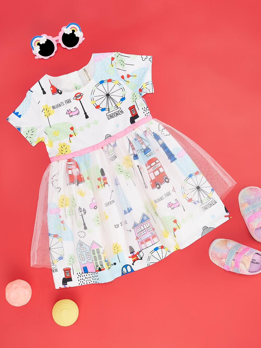 Buy Pantaloons Baby Infants Conversational Printed Fit & Flare Dress ...