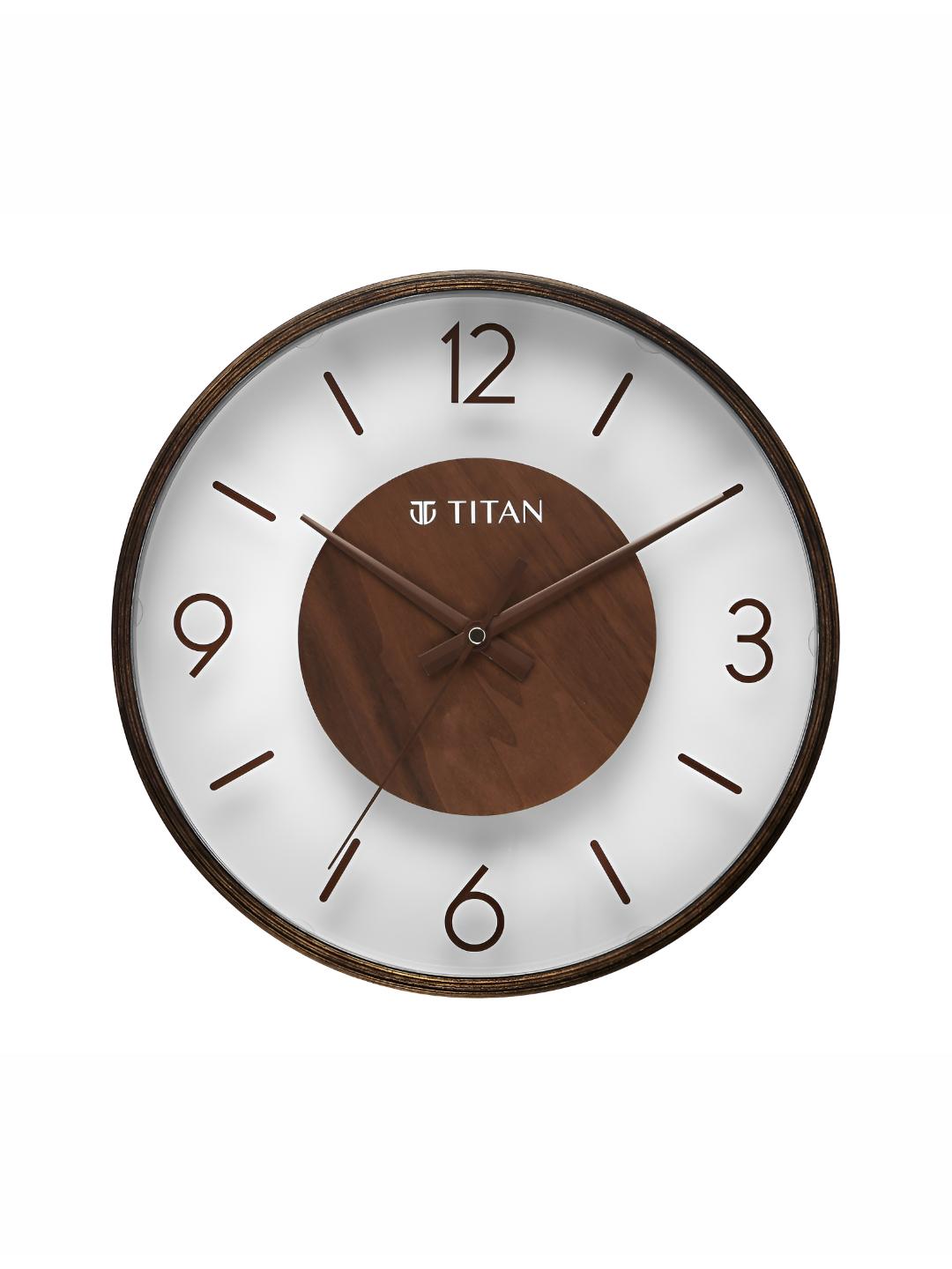 Buy Titan White Wood Large Display Round Battery Analogue Wall Clock 30 ...