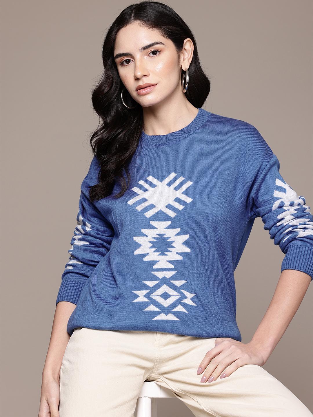 Buy The Roadster Lifestyle Co. Women Self Design Acrylic Pullover ...