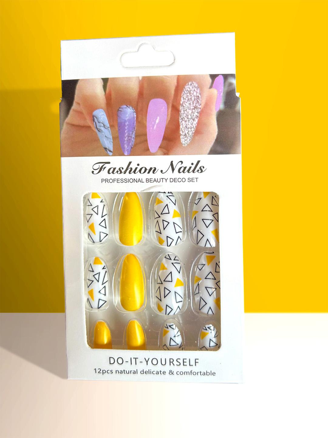 Buy CHRONEX Set Of 12 Reusable Press On Nail Extensions - Nail Art And ...