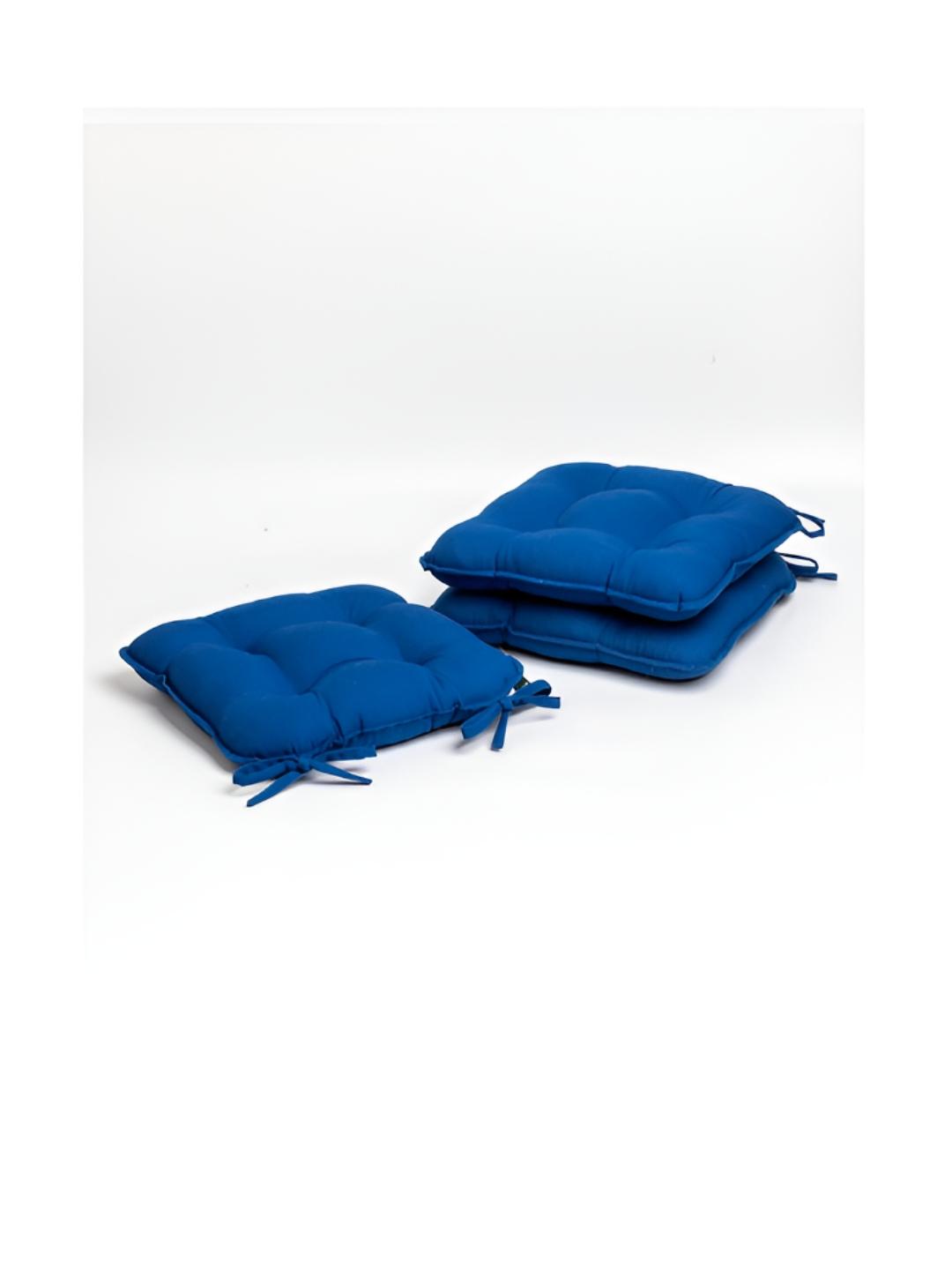 Buy SKANDA FAB Blue 3 Pieces Pure Cotton Chair Pads - Chair Pads for ...
