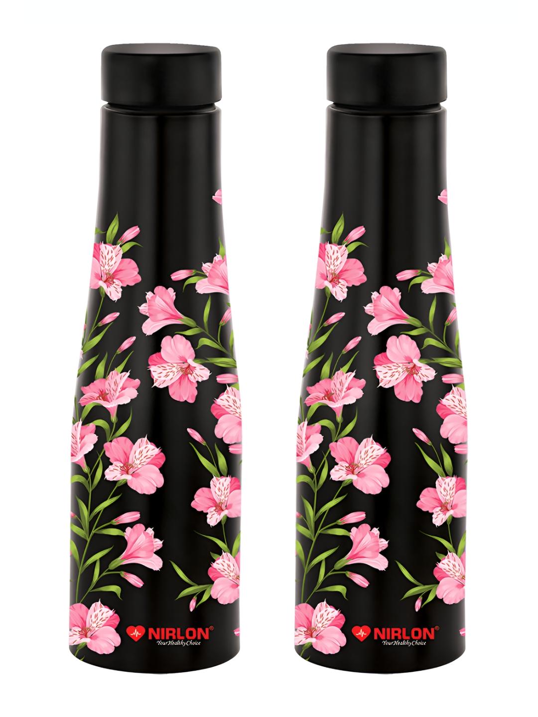 Buy NIRLON Tall Bell Black Floral Stainless Steel Light Weight 2 Piece ...