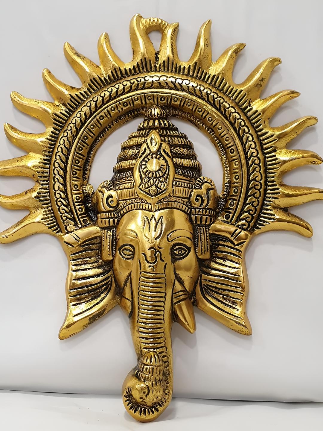 Buy ANSHIKA INTERNATIONAL Ganesha Idol With Surya Chakra Metal ...