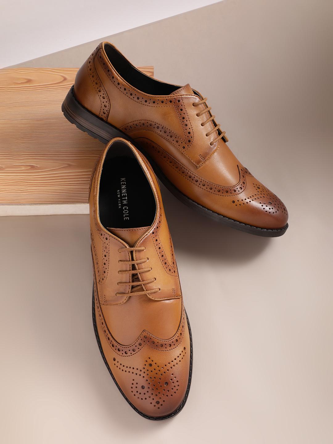 Buy Kenneth Cole Men Solid Leather Formal Brogues - Formal Shoes for ...
