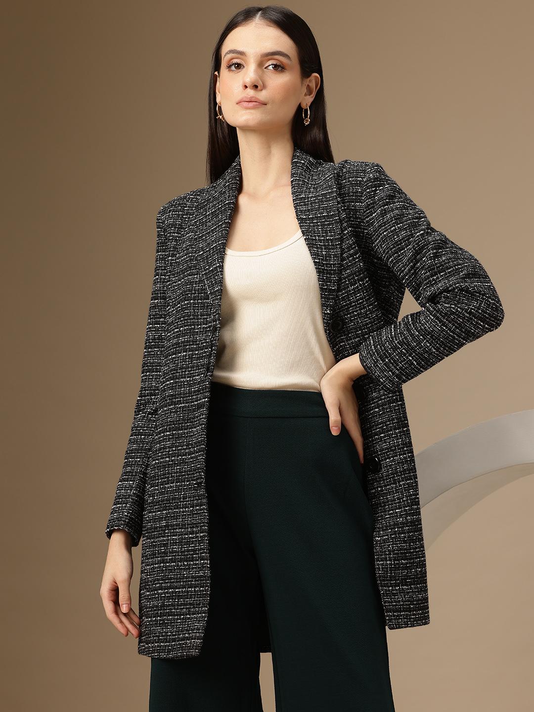 Buy Chemistry Single Breasted Longline Woven Design Overcoat - Coats ...