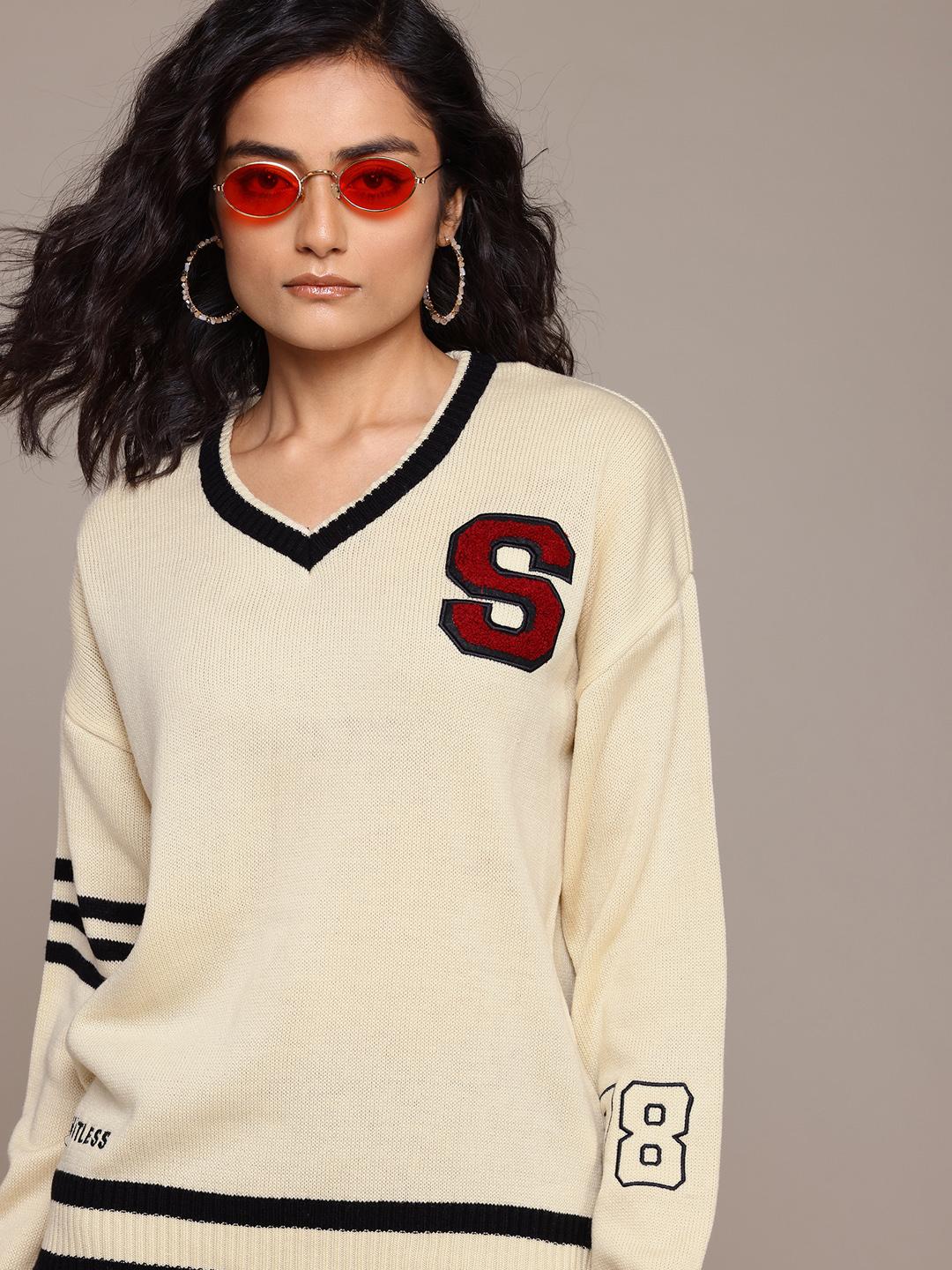Buy Roadster The Lifestyle Co Women Pullover With Applique Detail ...