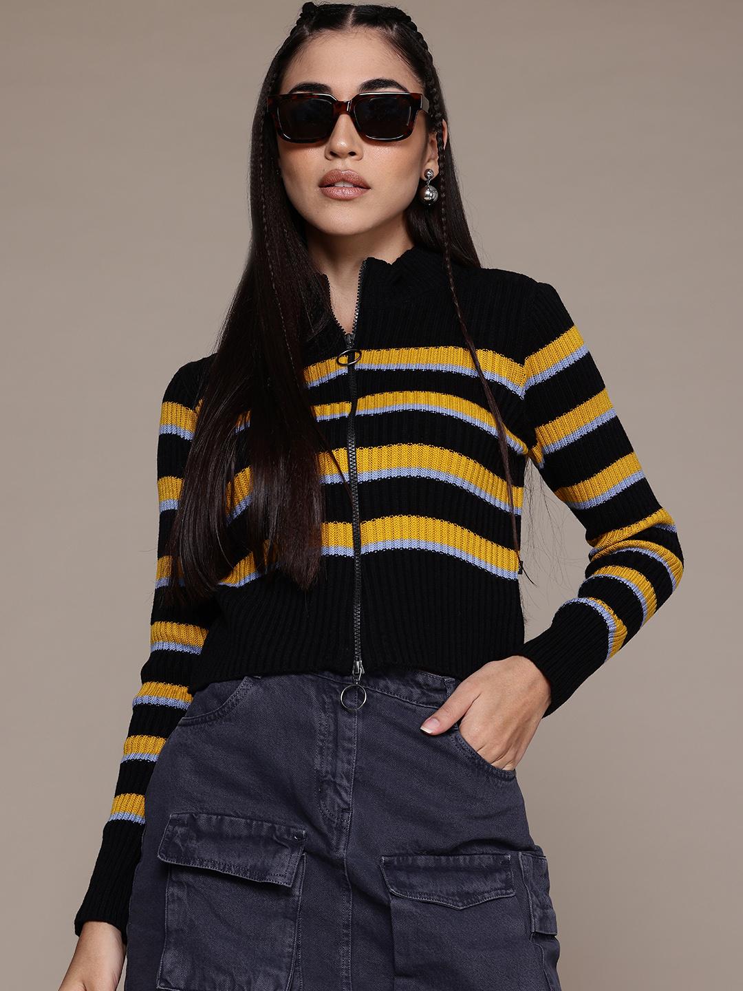 Buy The Roadster Lifestyle Co. Striped Cardigan - Sweaters for Women ...