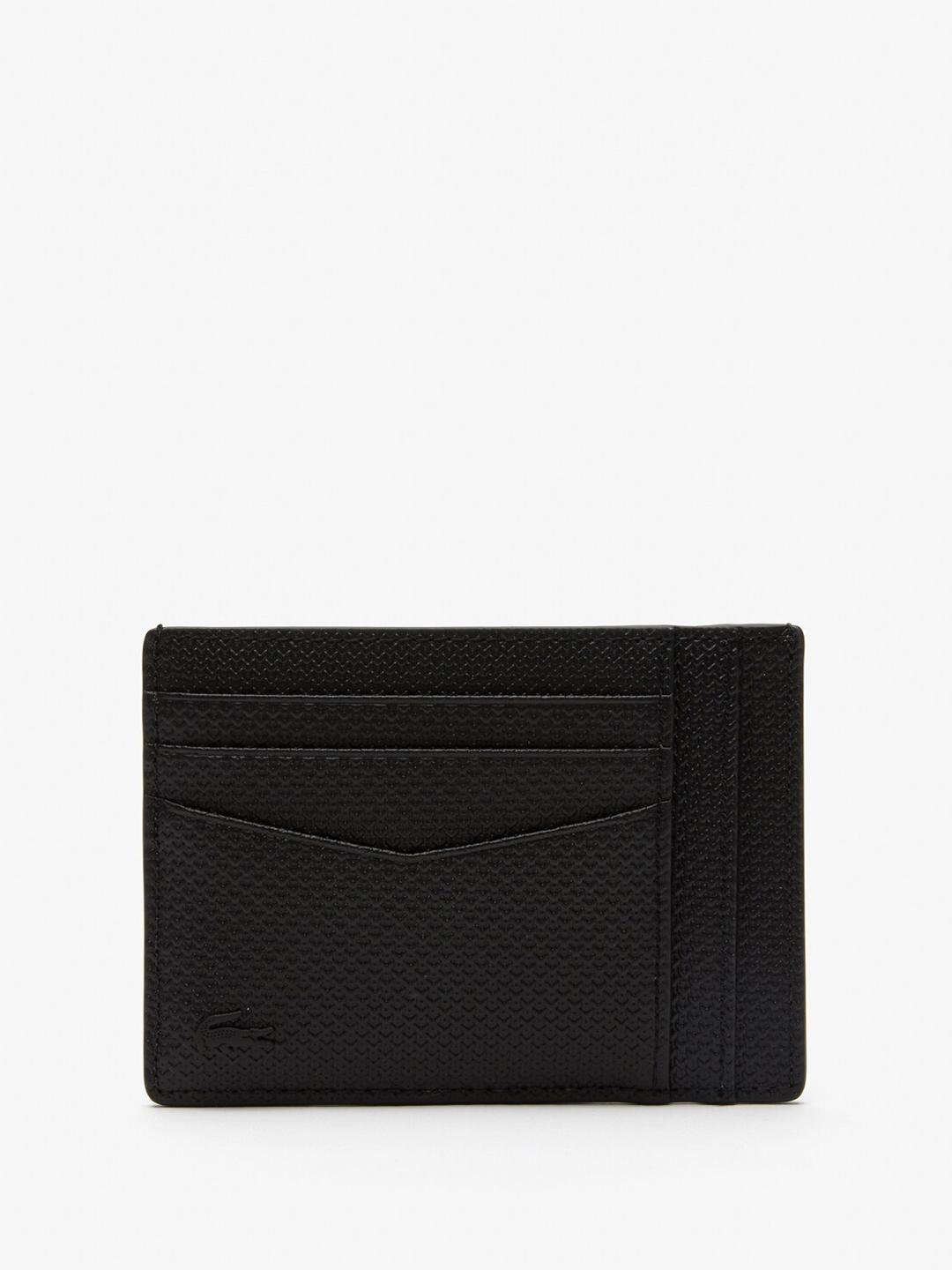 Buy Lacoste Men Brand Logo Textured Leather Card Holder - Wallets for ...